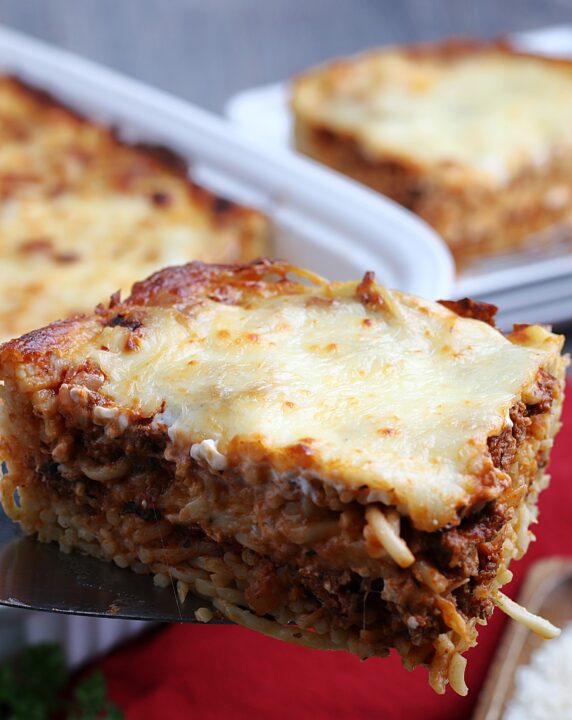Cheesy Beefy Baked Spaghetti - My Incredible Recipes