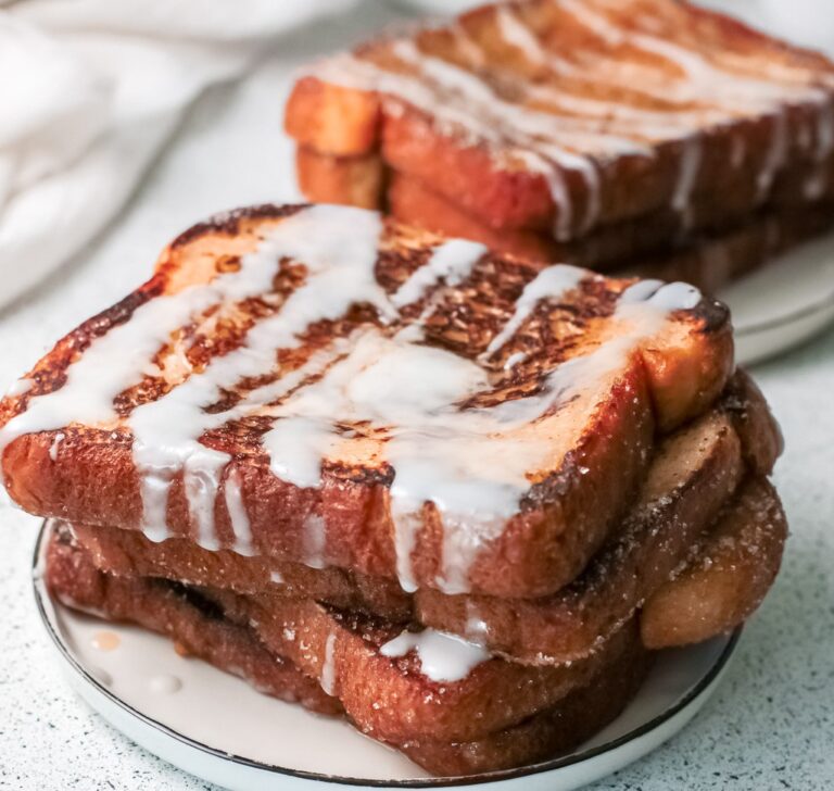Churro Cinnamon Sugar French Toast with Cream Cheese Icing - My ...
