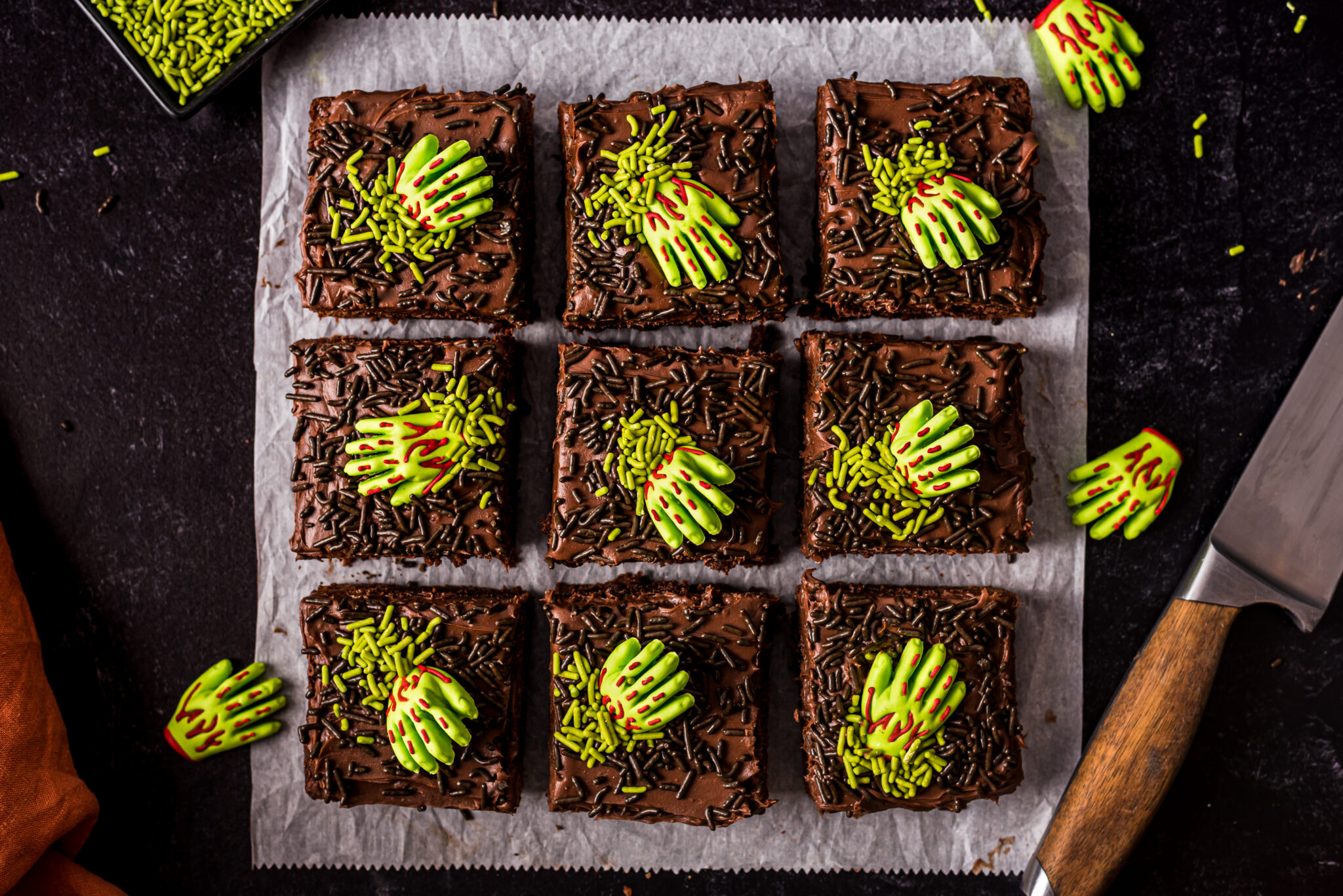 Frosted Zombie Brownies - My Incredible Recipes