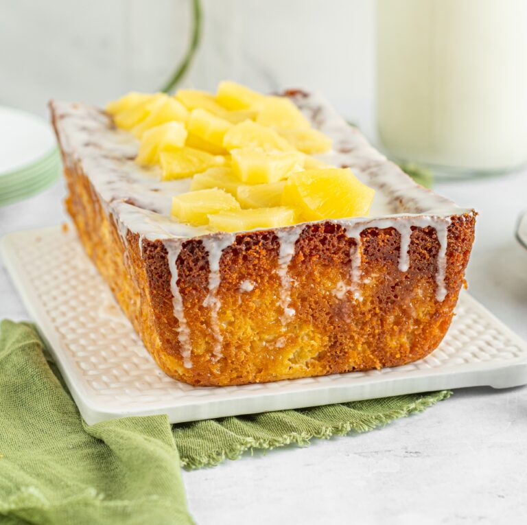 Pineapple Loaf Cake with Pineapple Glaze
