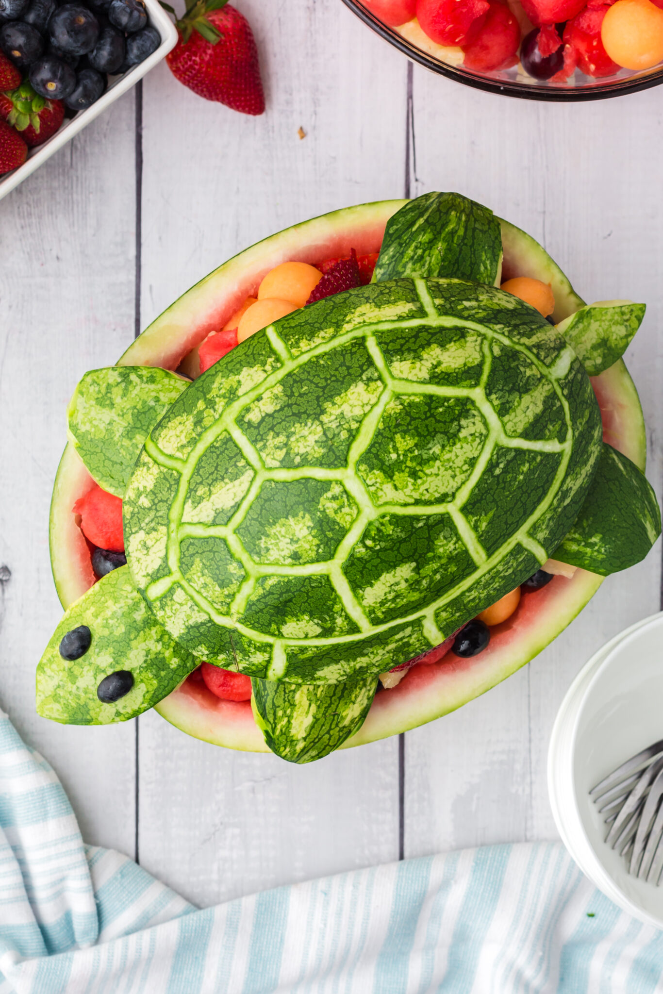 Turtle Watermelon Fruit Salad - My Incredible Recipes