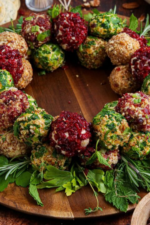 Cheese Ball Wreath - My Incredible Recipes