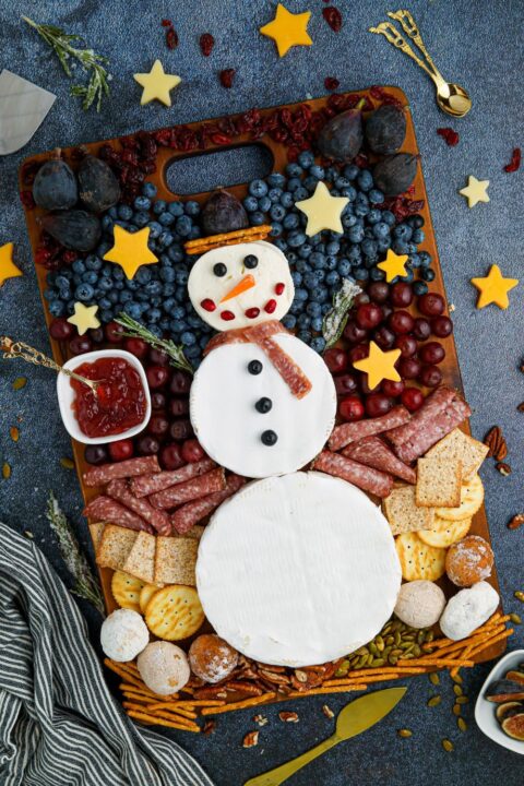 Snowman Charcuterie Board - My Incredible Recipes