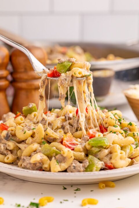 Philly Cheesesteak Pasta - My Incredible Recipes
