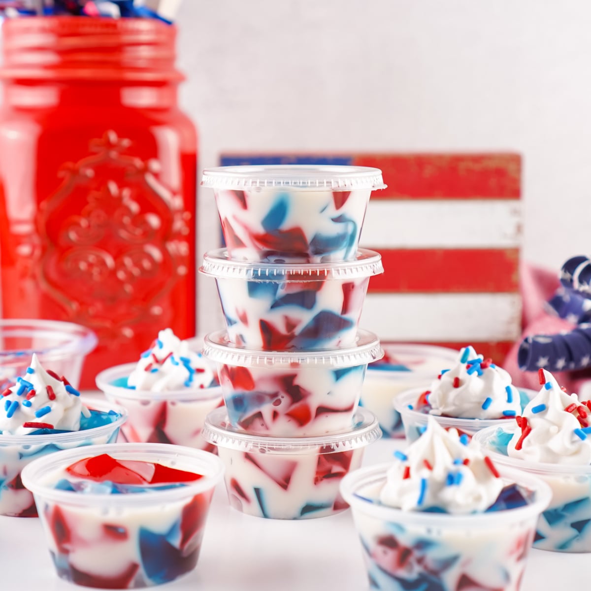 Red White and Blue Jello Shots (Stained Glass Style for 4th of July ...
