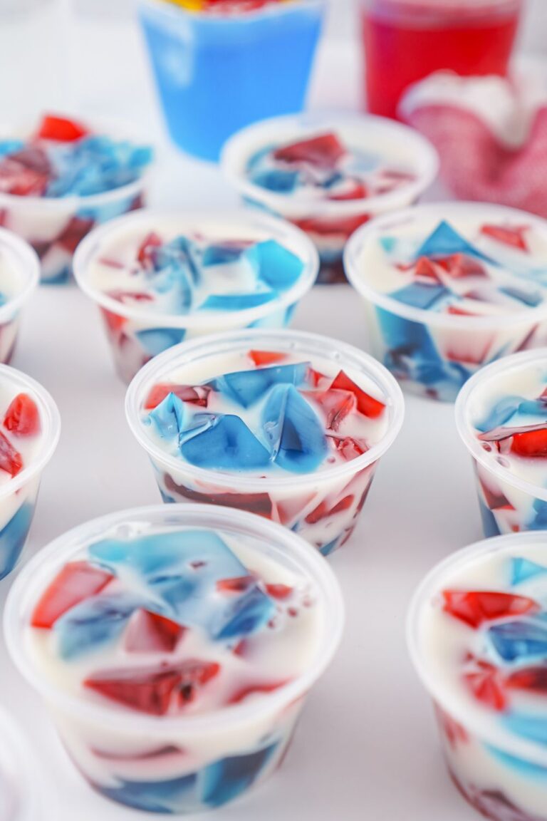 Red White and Blue Jello Shots (Stained Glass Style for 4th of July ...